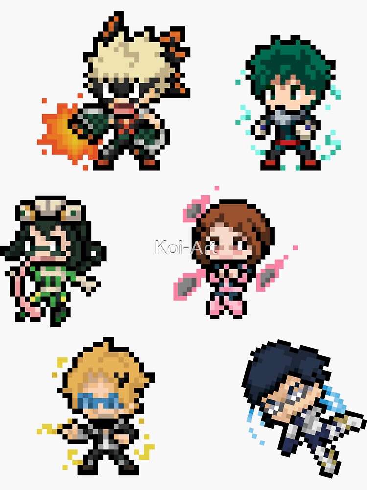 "My Hero Academia(Boku no hero academia) Pixel Art 8-Bit " Sticker for ...