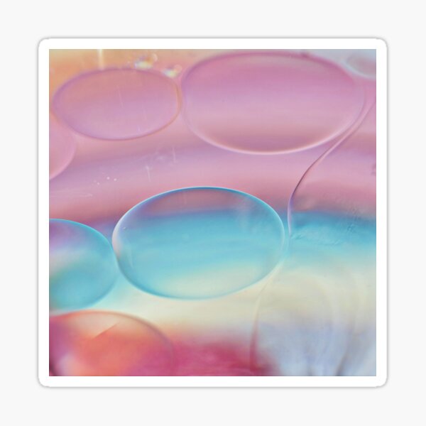 "Pastel oil & Water Bubbles" Sticker by CarolynAGates | Redbubble