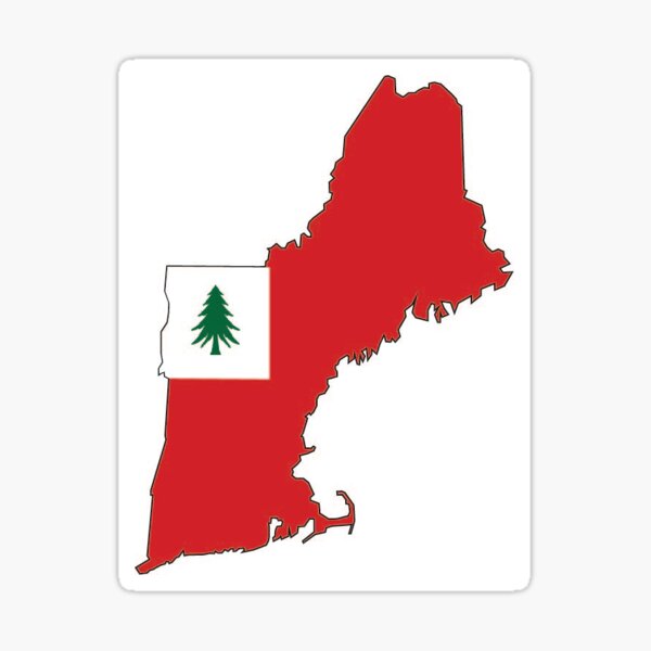 "New England flag./map" Sticker for Sale by ocondan | Redbubble