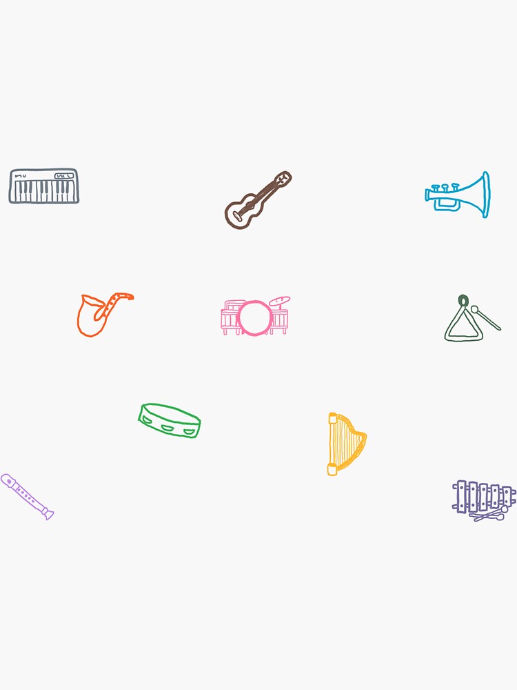 "Tiny Instruments Variety Pack" Sticker for Sale by chishtihava | Redbubble