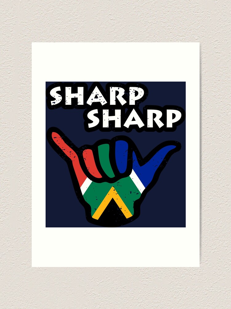 "South Africa Sharp Sharp Hand Sign South African Flag" Art Print for ...