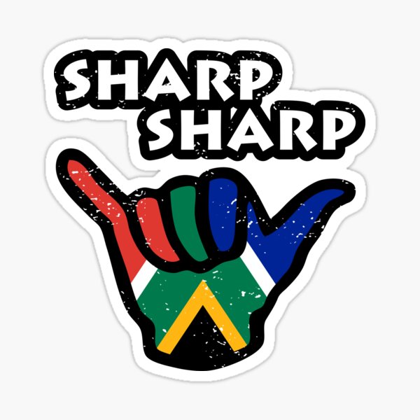 "South Africa Sharp Sharp Hand Sign South African Flag" Sticker for ...