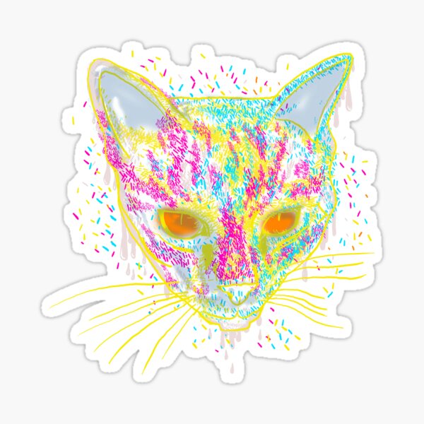 "candy cat" Sticker for Sale by fredlevy-hadida | Redbubble