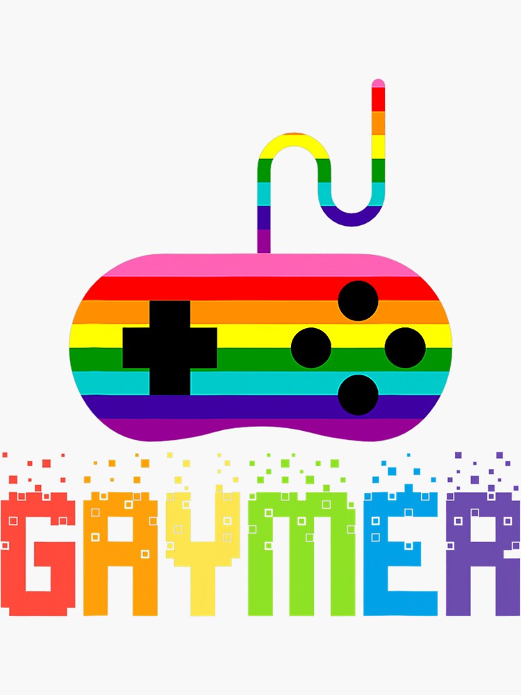 "Gaymer Pride Lgbt Controller Rainbow Flag Gay Lesbian" Sticker for ...