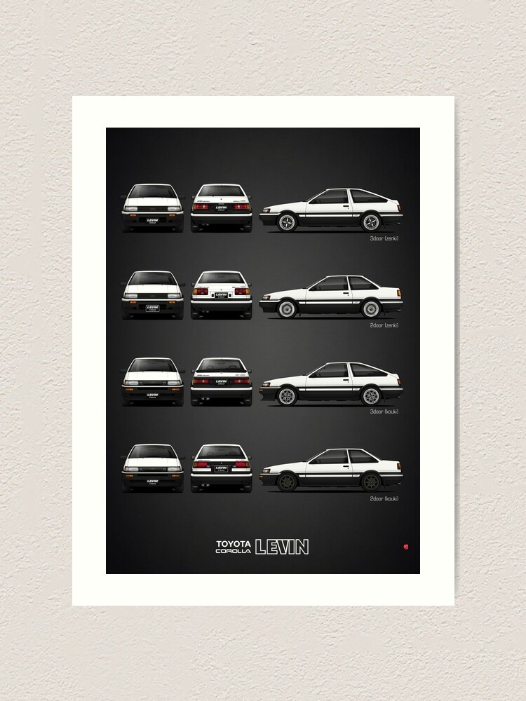 "AE86 - Toyota Corolla Levin" Art Print for Sale by m-arts | Redbubble
