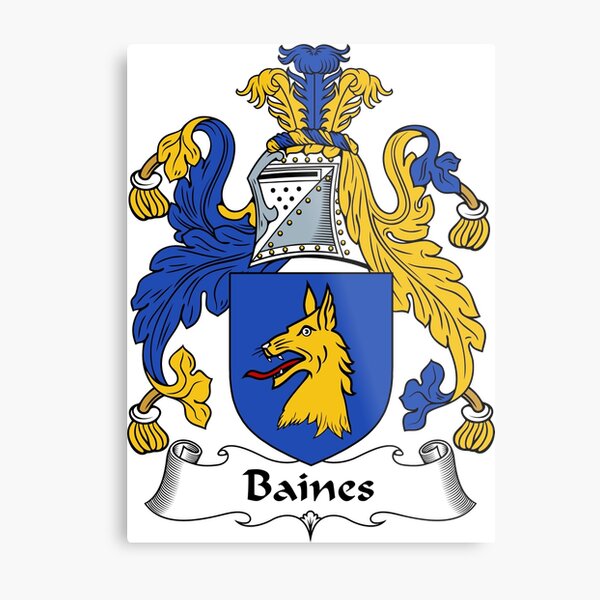 "Baines Coat of Arms / Baines Family Crest" Metal Print for Sale by ...