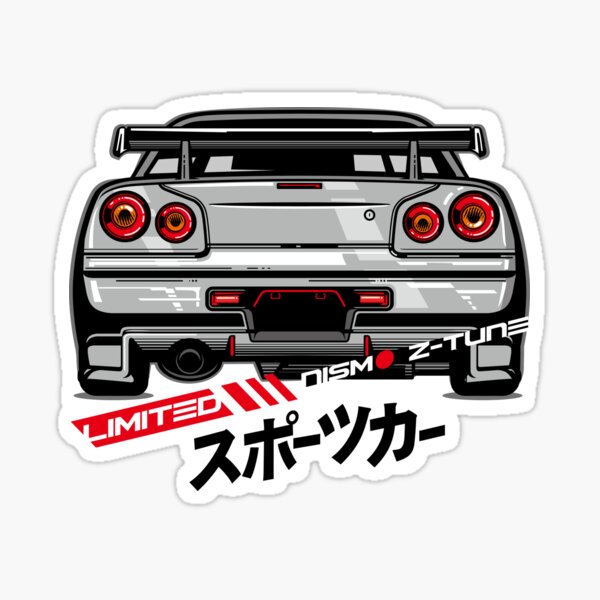 "NISSAN GTR34_ZTUNE LIMITED" Sticker for Sale by TJHTTAUTOARTS | Redbubble