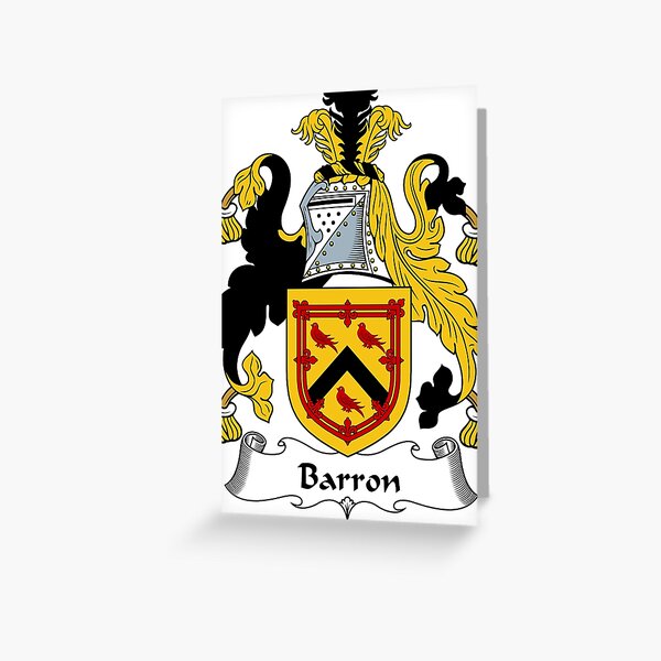 "Barron Coat of Arms / Barron Family Crest" Greeting Card for Sale by ...