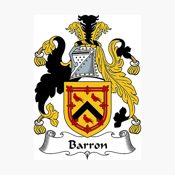 "Barron Coat of Arms / Barron Family Crest" Photographic Print for Sale ...