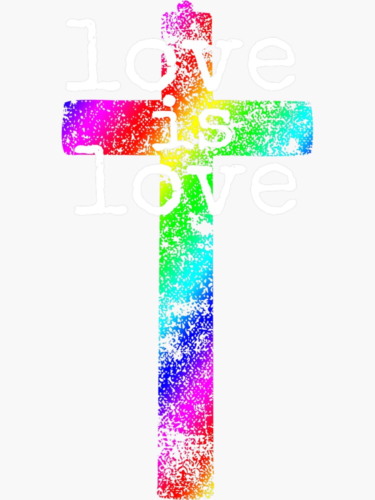 "Gay Christian Lgbt Pride Cross Gods Love" Sticker for Sale by ...