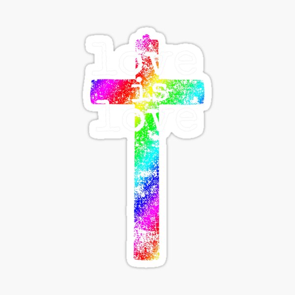 "Gay Christian Lgbt Pride Cross Gods Love" Sticker for Sale by ...