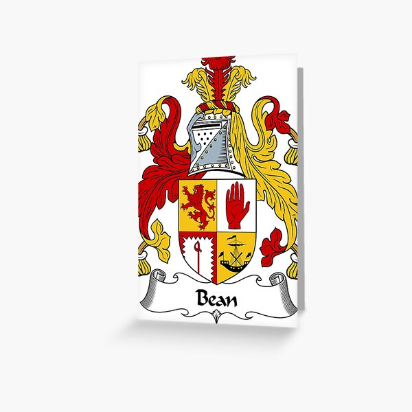 "Bean Coat of Arms / Bean Family Crest" Greeting Card by ...