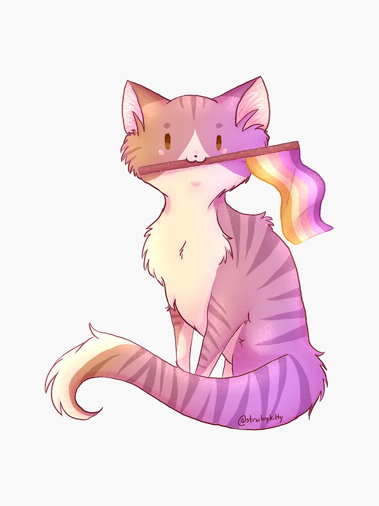 "Trixic Pride Cat" Sticker by strwbrykitty | Redbubble