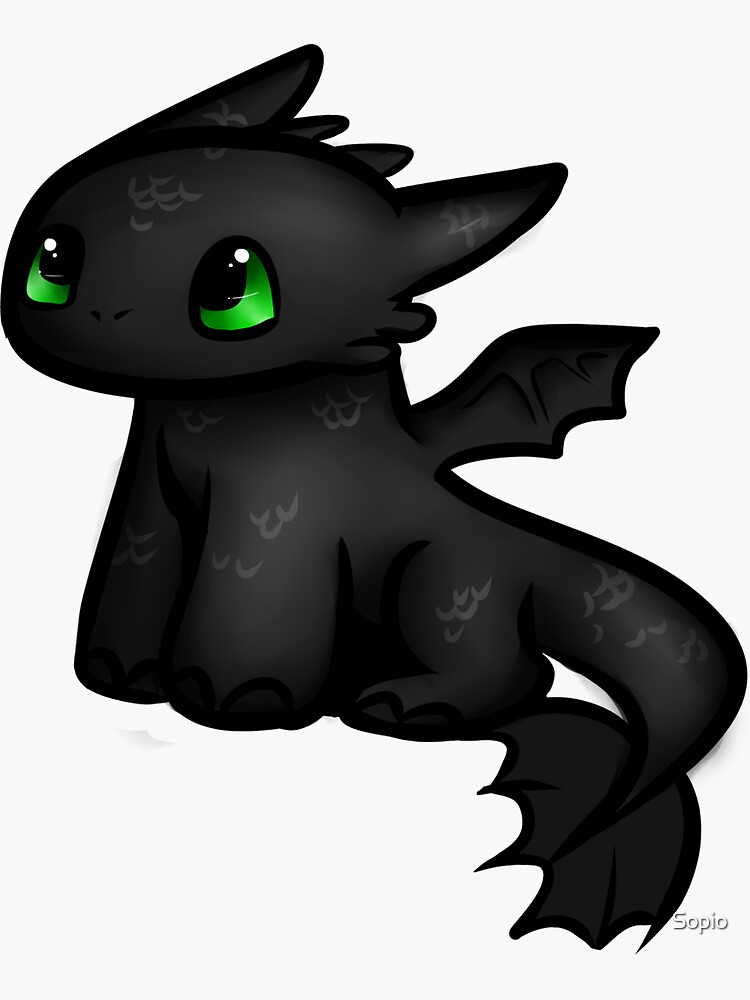 "Toothless Chibi" Sticker for Sale by Sopio | Redbubble