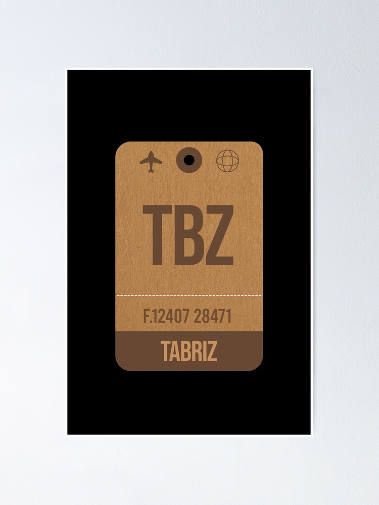 "Tabriz (TBZ) Iran Vintage Airport Luggage Tag Gift Idea For Traveller ...