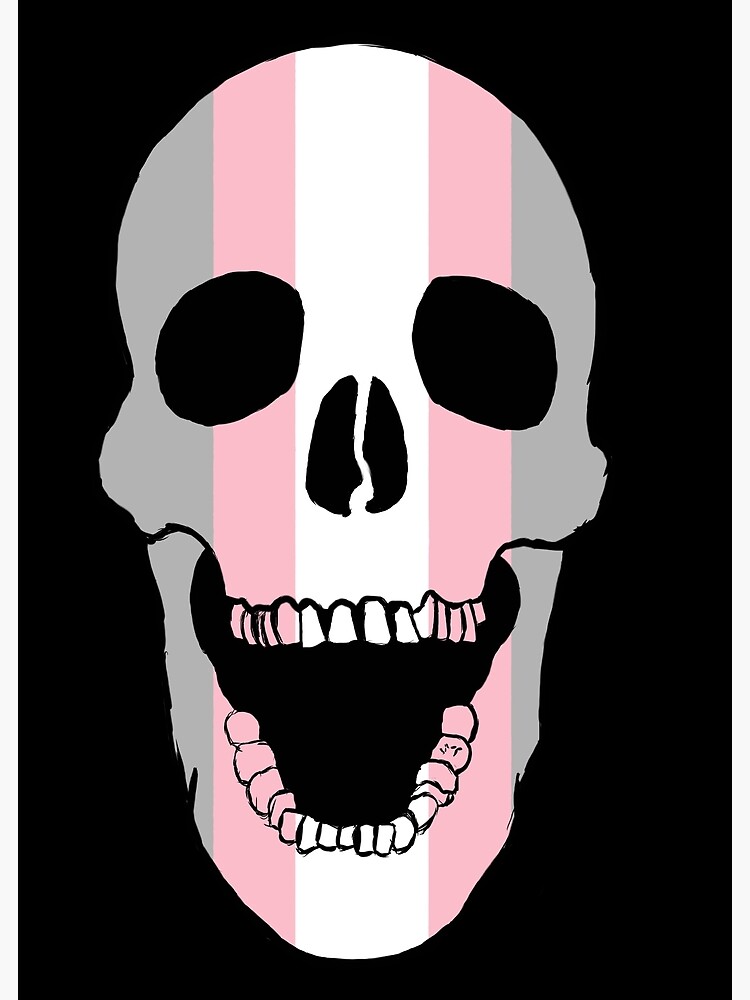 Demigirl Pride Flag Skull Poster For Sale By Loganshmogan Redbubble