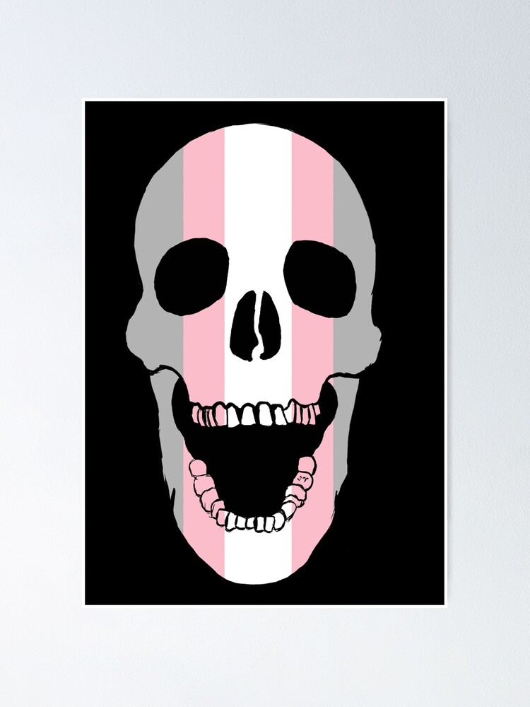 Demigirl Pride Flag Skull Poster For Sale By Loganshmogan Redbubble