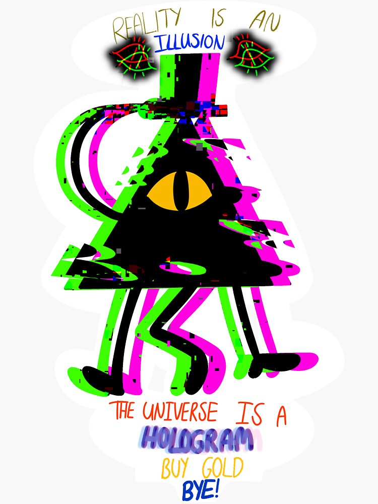 "Bill Cipher glitch design" Sticker by AxolotlArtist32 | Redbubble