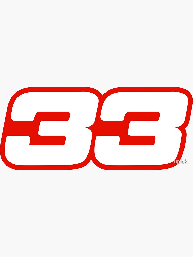 "33" Sticker for Sale by upick | Redbubble