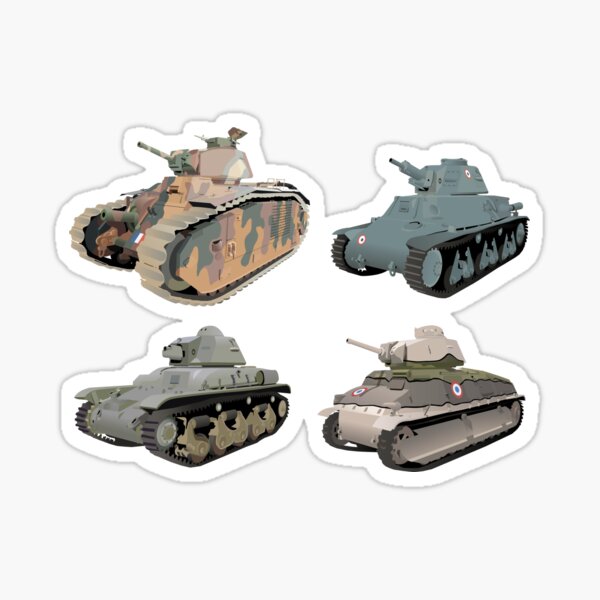 "Various French WW2 Tanks " Sticker for Sale by NorseTech | Redbubble