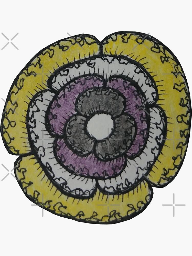 "Pride Nonbinary Flower painting" Sticker for Sale by ChubbyxDragon ...