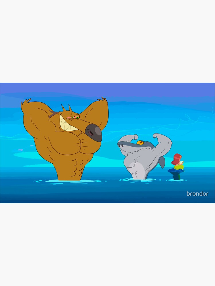 "Zig and Sharko HULK SHARKO MUSCLE COMPILATION" Sticker for Sale by ...