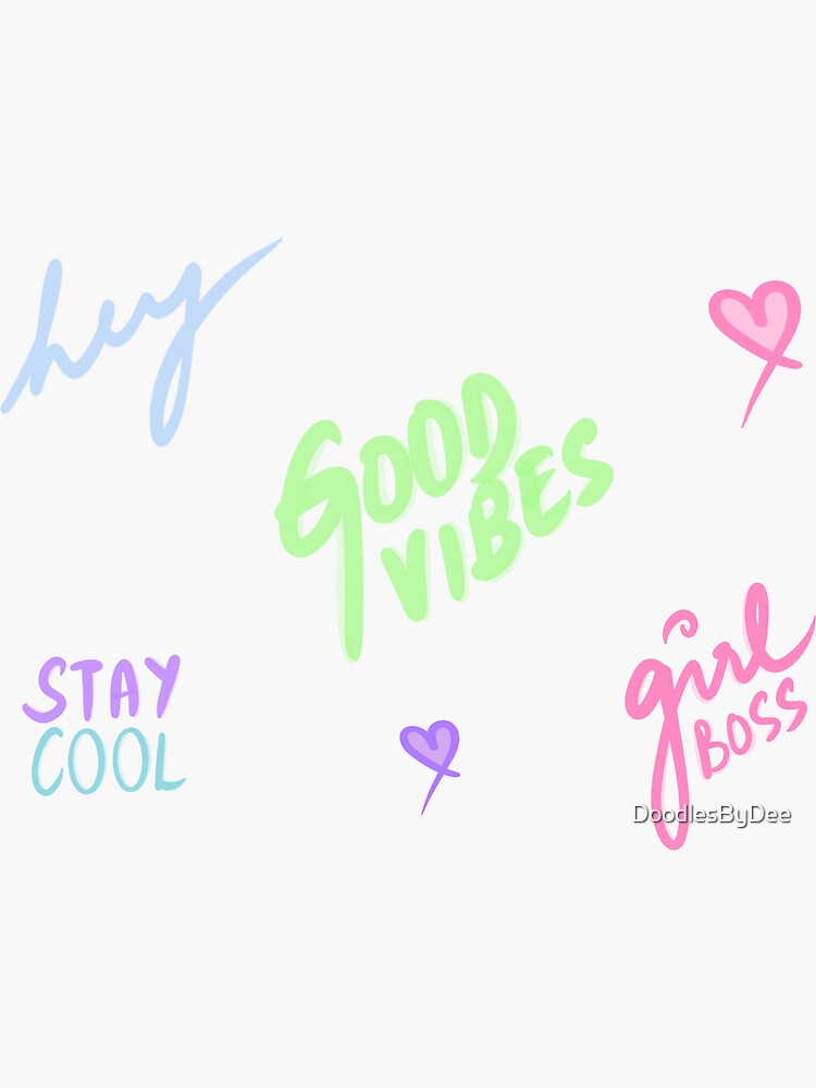 "Positive Aesthetic Sticker Pack for Girls" Sticker by DoodlesByDee ...