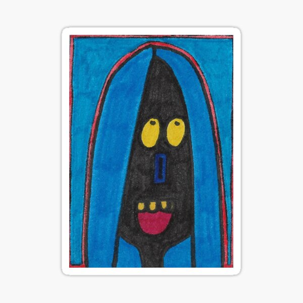 "Woman with Blue Hair" Sticker by JaySnellingArt | Redbubble