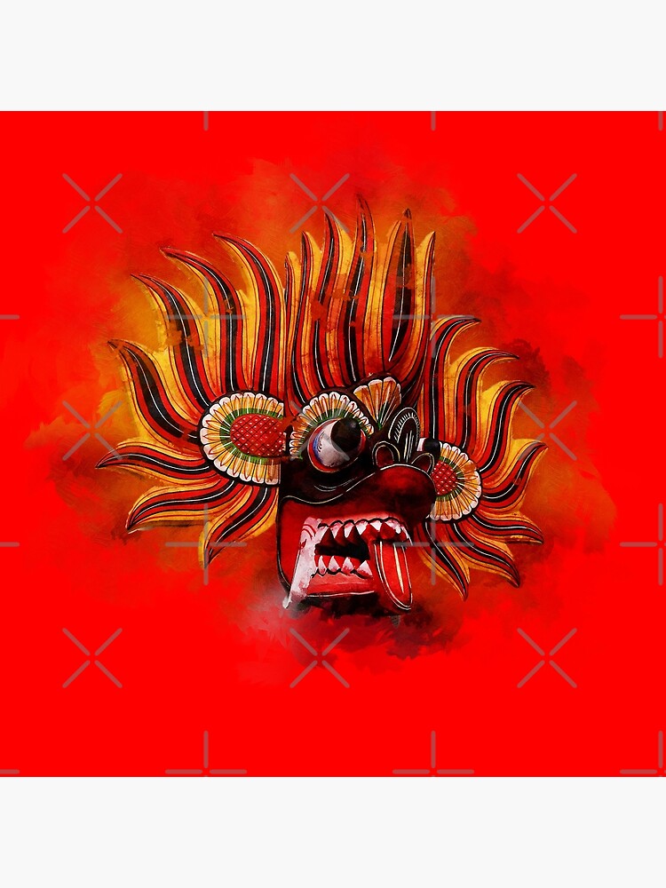"Sri Lankan Fire Devil Yaka Mask" Poster by Desandu | Redbubble