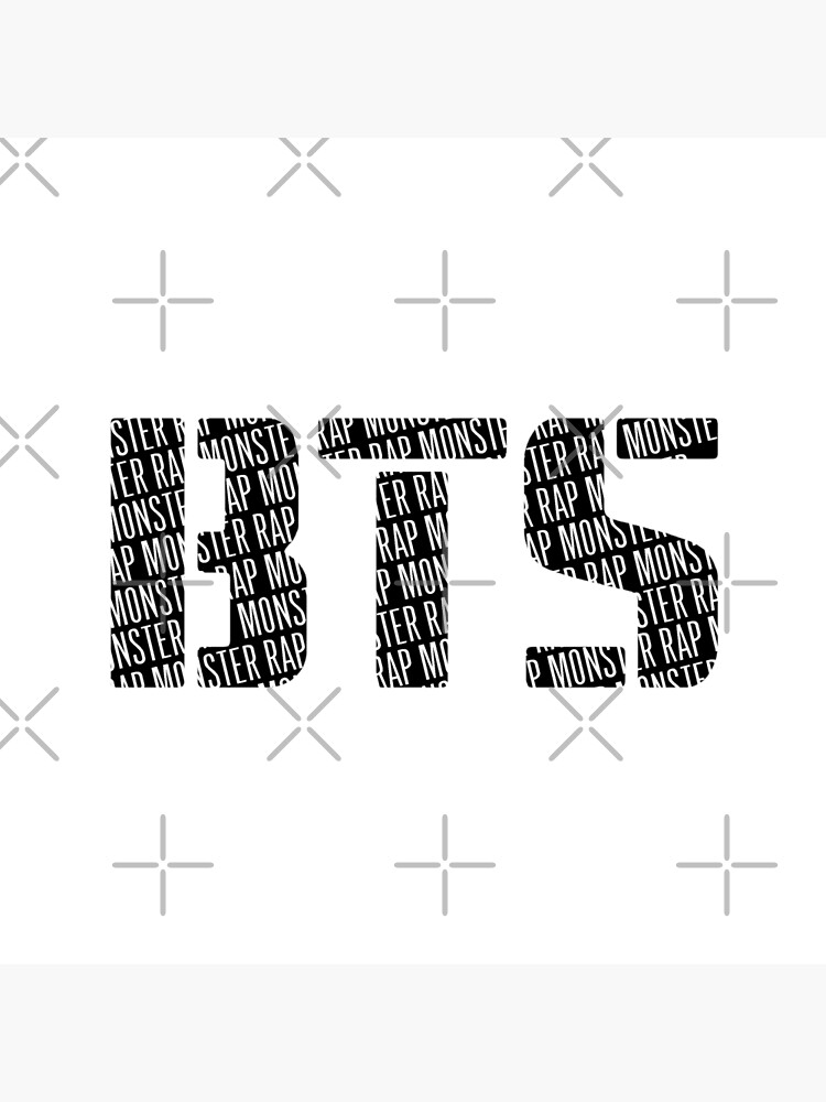 "BTS/Bangtan Boys Logo/Font + Rap Monster" Throw Pillow for Sale by ...
