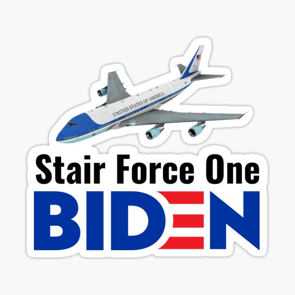 "Joe Biden Stair Force One" Sticker by MensCorner | Redbubble