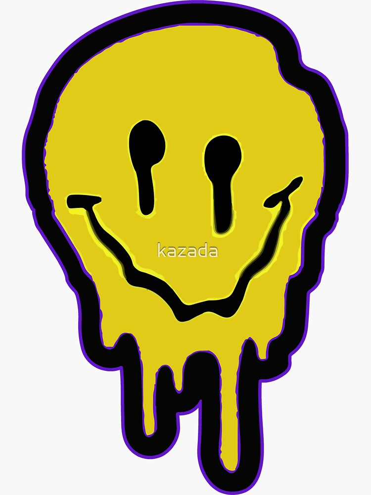 "Melting Smiley Face" Sticker for Sale by kazada | Redbubble