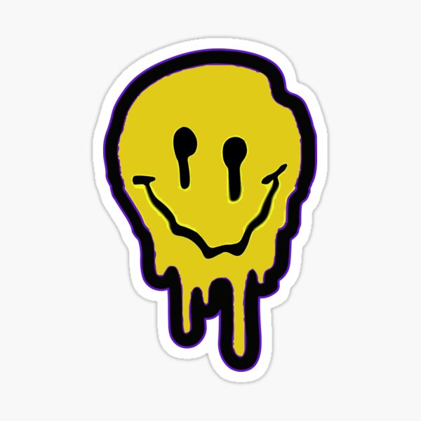 "Melting Smiley Face" Sticker for Sale by kazada | Redbubble