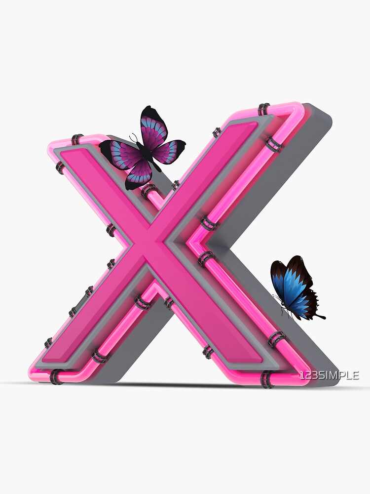 "X Cool and beautiful font" Sticker for Sale by 123SIMPLE | Redbubble