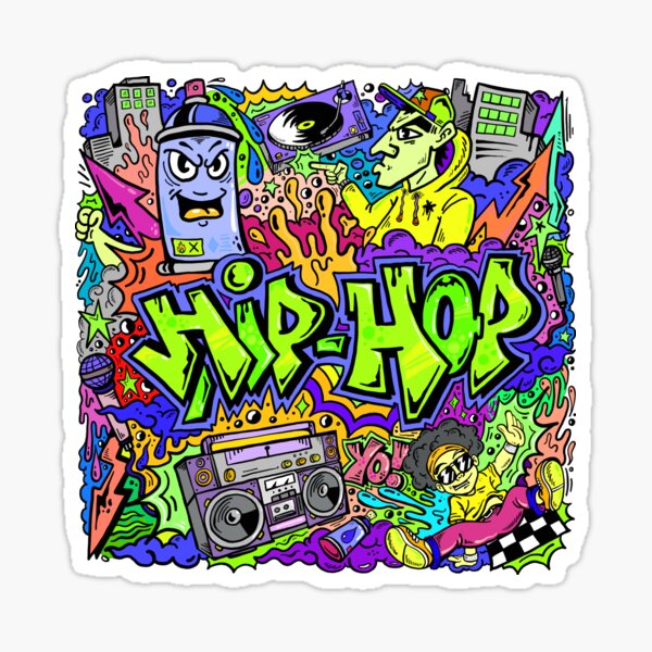 "hip hop music " Sticker for Sale by motiashkar | Redbubble