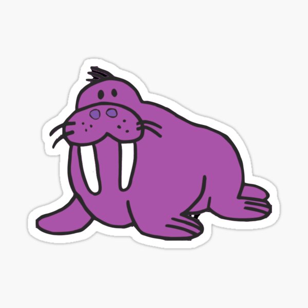 "Purple walrus" Sticker for Sale by BlackWhiteTs | Redbubble