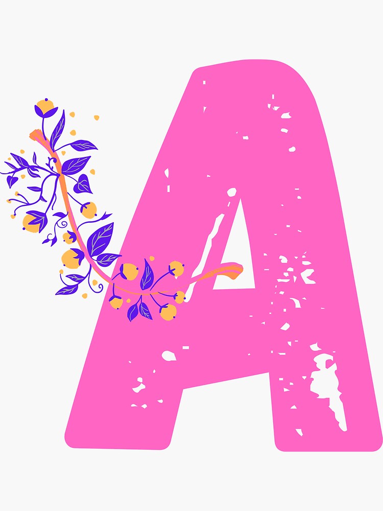 "Cute Letter A in Pink " Sticker for Sale by LiteFeather1 | Redbubble