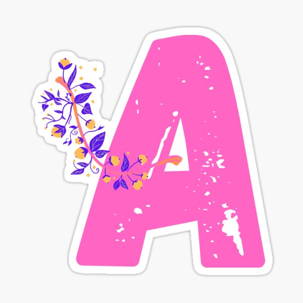"Cute Letter A in Pink " Sticker for Sale by LiteFeather1 | Redbubble