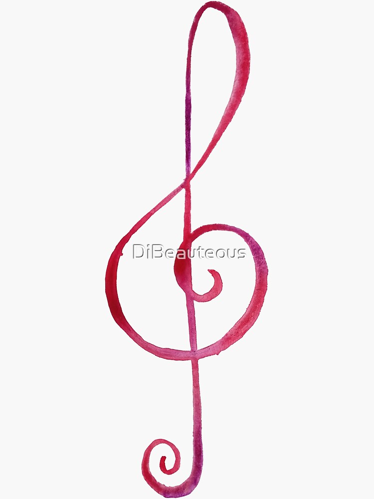 "Pink Treble Clef" Sticker by DiBeauteous | Redbubble