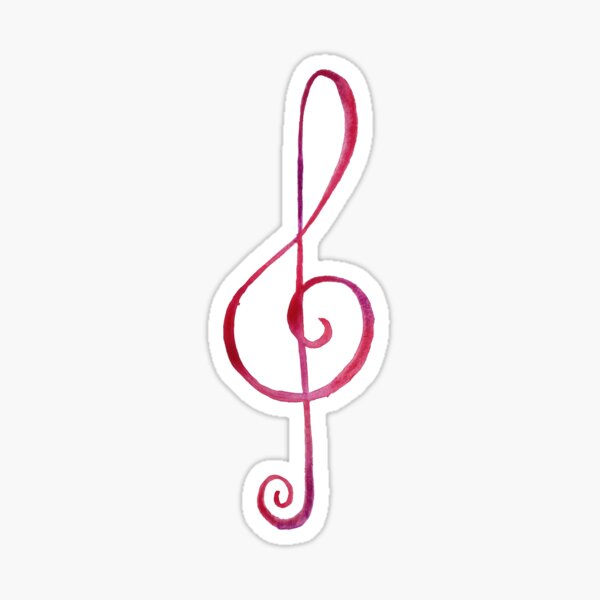 "Pink Treble Clef" Sticker by DiBeauteous | Redbubble