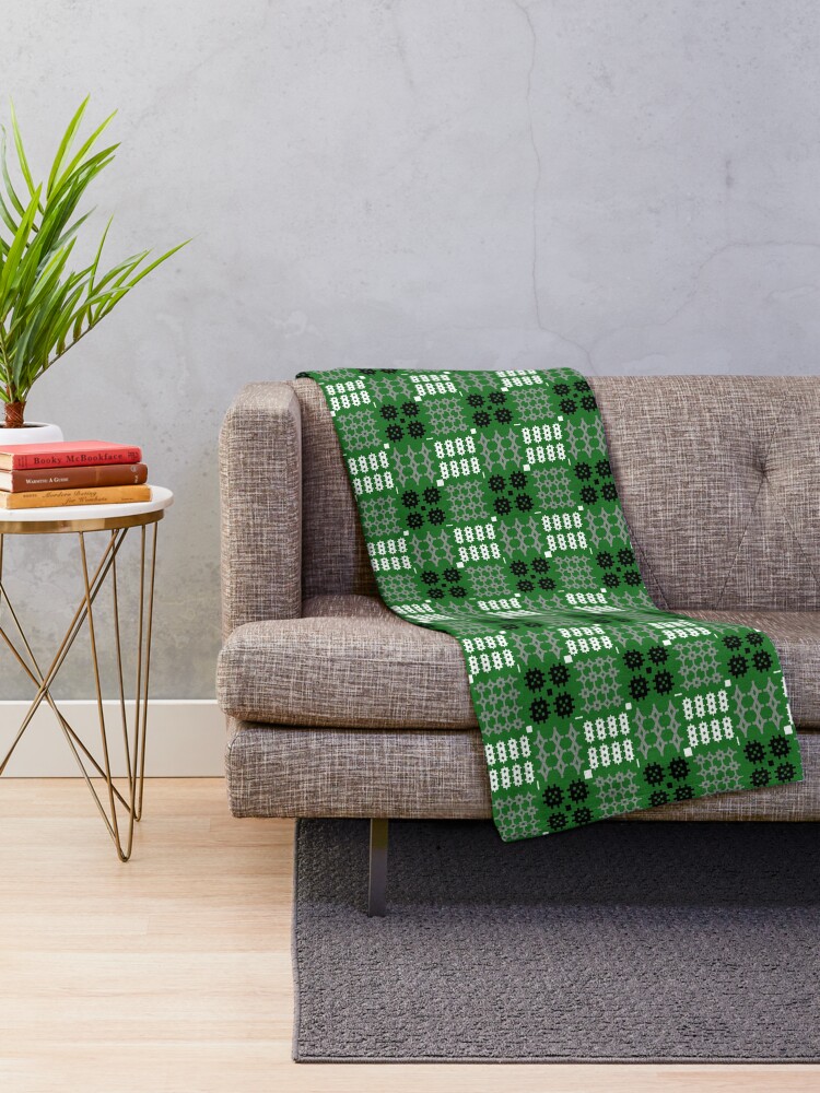 "Welsh Tapestry Pattern, Carthen Cymraeg, Cymreig (green)" Throw ...