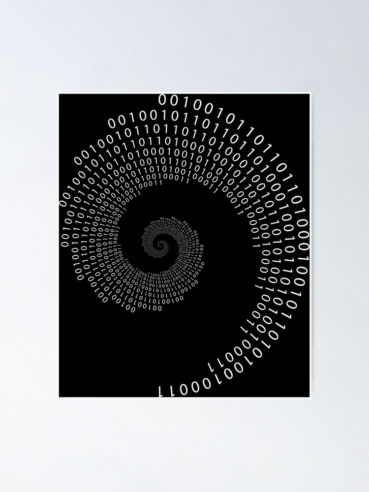 "Binary fibonacci sequence spiral." Poster for Sale by angelisart ...