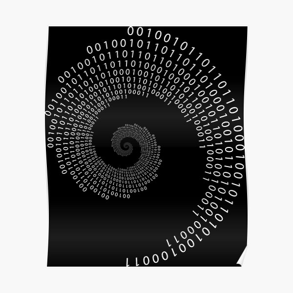 "Binary fibonacci sequence spiral." Poster for Sale by angelisart ...
