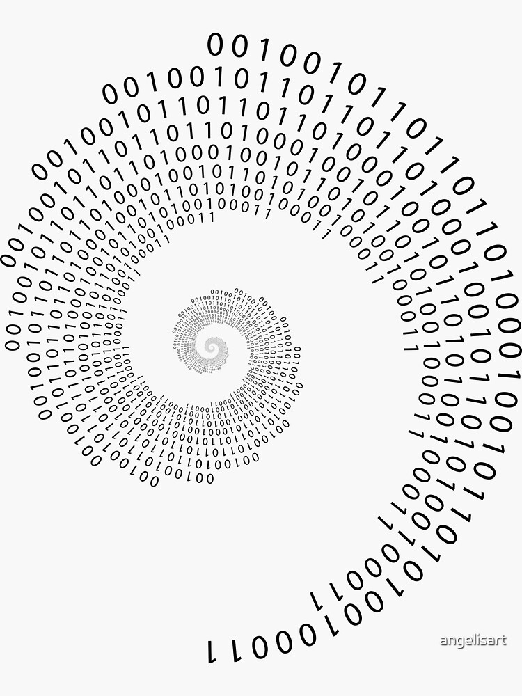 "Binary fibonacci sequence spiral." Sticker for Sale by angelisart ...