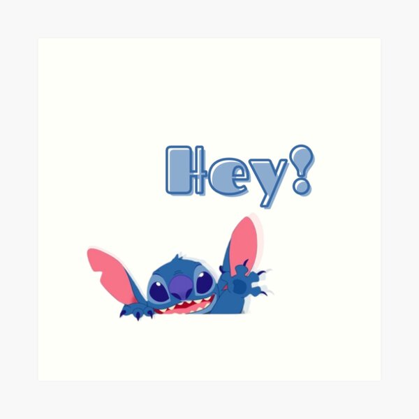 "Cute cartoon Stitch Hey! Sticker" Art Print by itschrisanto | Redbubble