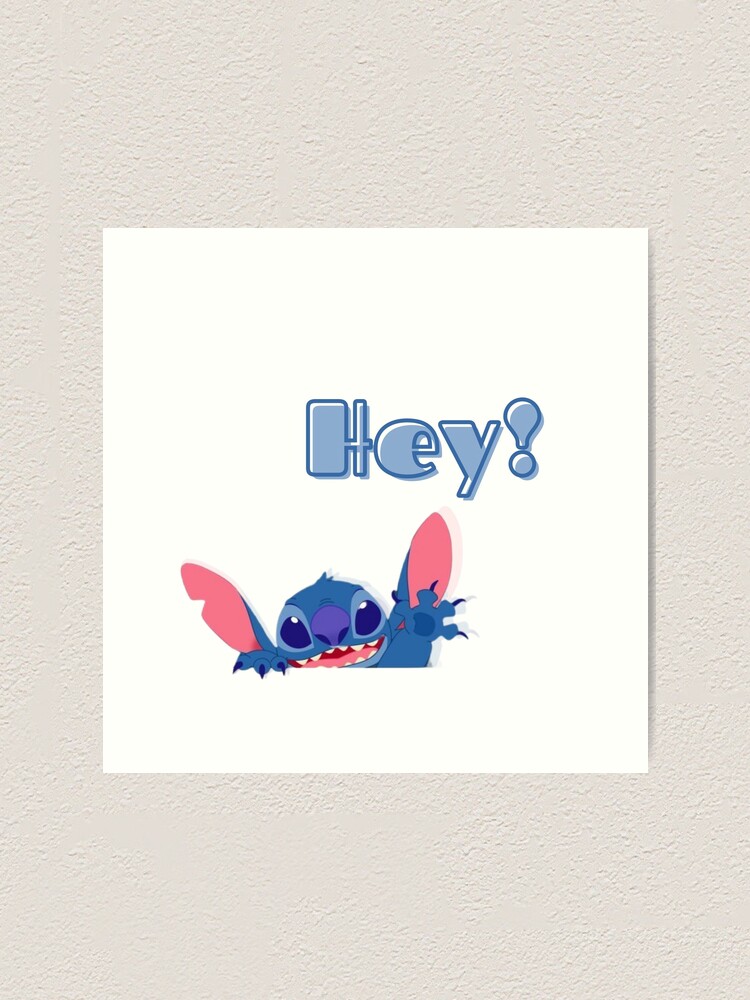 "Cute cartoon Stitch Hey! Sticker" Art Print by itschrisanto | Redbubble