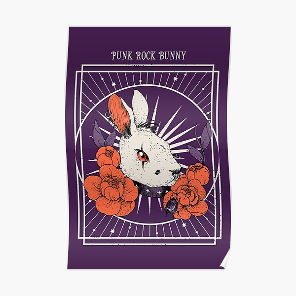 "Punk Rock Bunny" Poster for Sale by jarmila80 | Redbubble