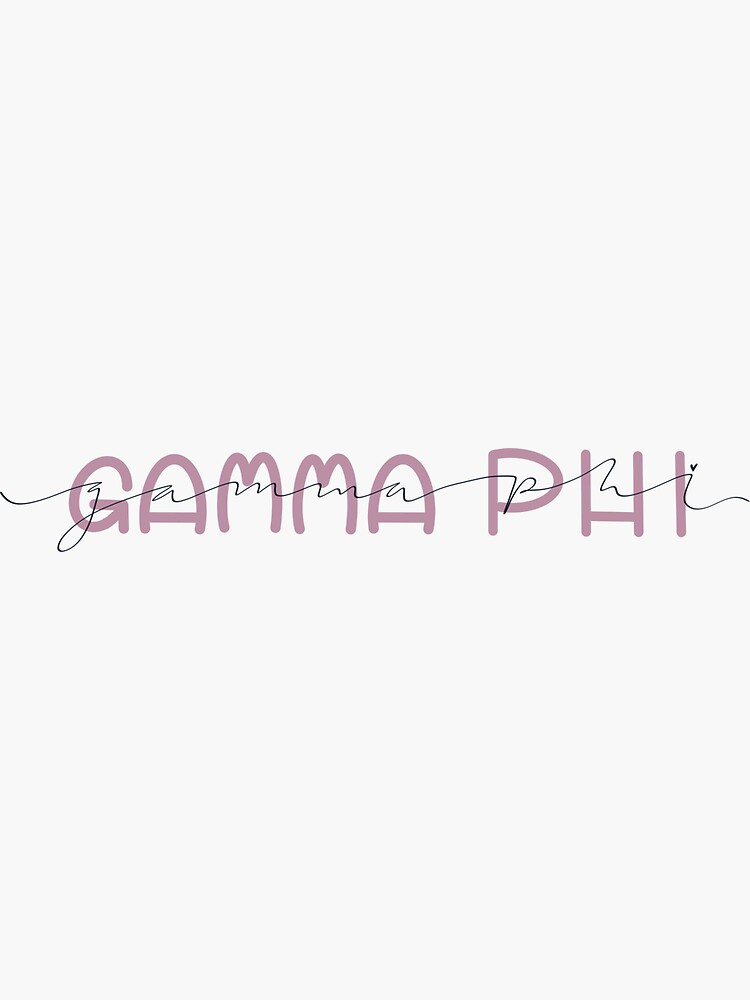 "Gamma Phi" Sticker by lovehart | Redbubble