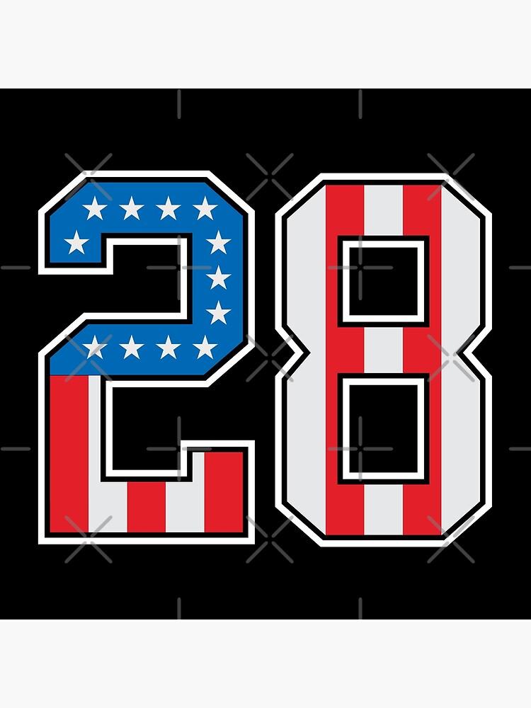 "28 American Classy Numbers twenty-eight United States Flag ...