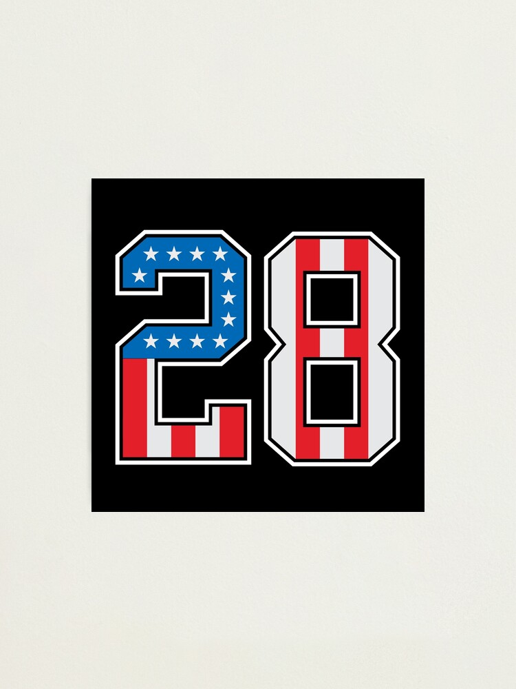 "28 American Classy Numbers twenty-eight United States Flag ...